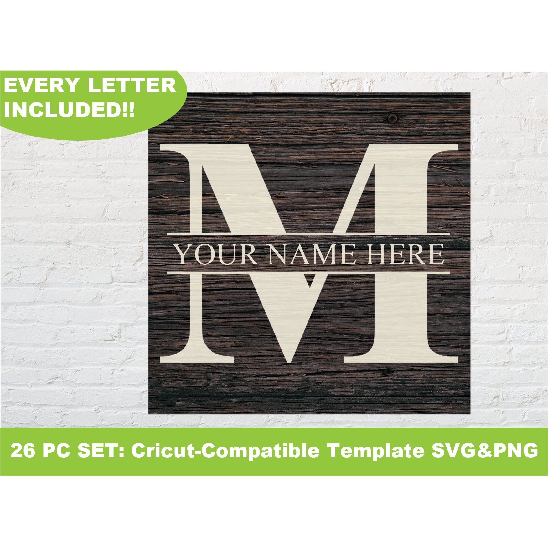Custom Monogram Compatible Template Name Initial Svg Png DIY - Etsy