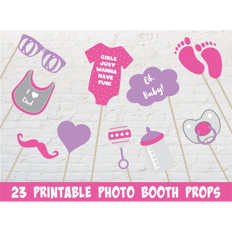 Baby Shower Gender Reveal It's a Girl Photo Booth Party - Etsy