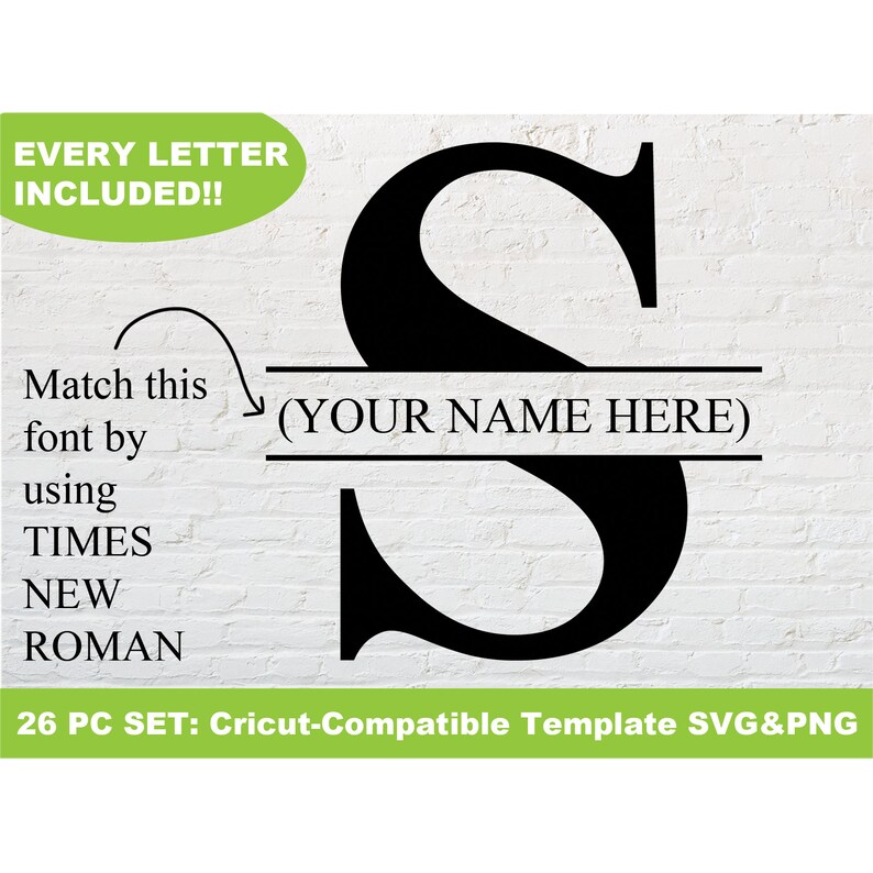 Custom Monogram Compatible Template Name Initial Svg Png DIY - Etsy