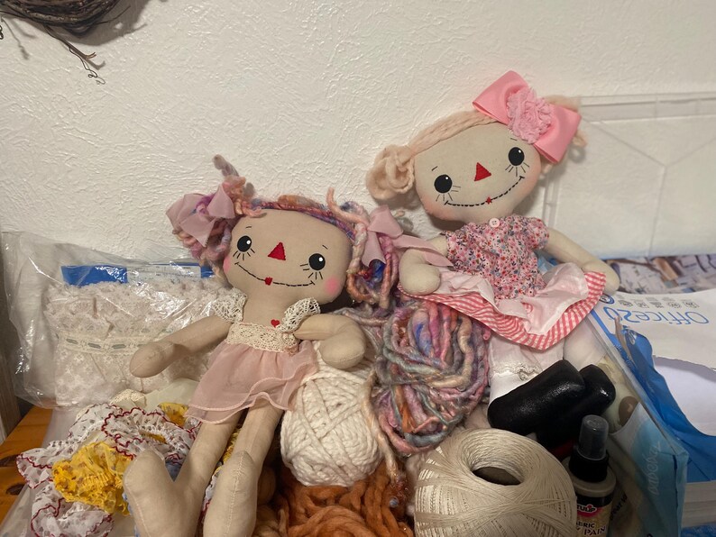 Wendy Cloth Doll Primitive 16 Inch Prim Cloth Rag Big Tall Pink Hair - Etsy