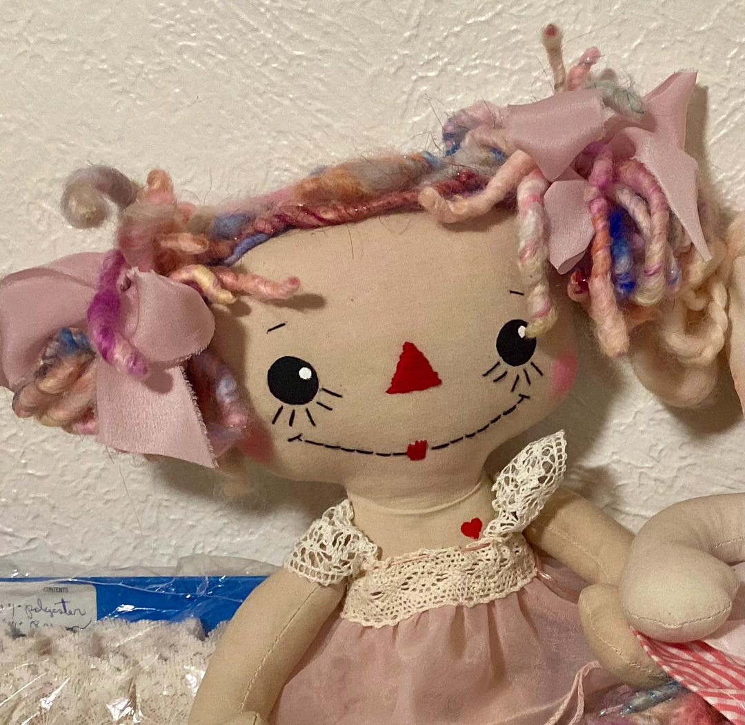 Wendy Cloth Doll Primitive 16 Inch Prim Cloth Rag Big Tall Pink Hair - Etsy