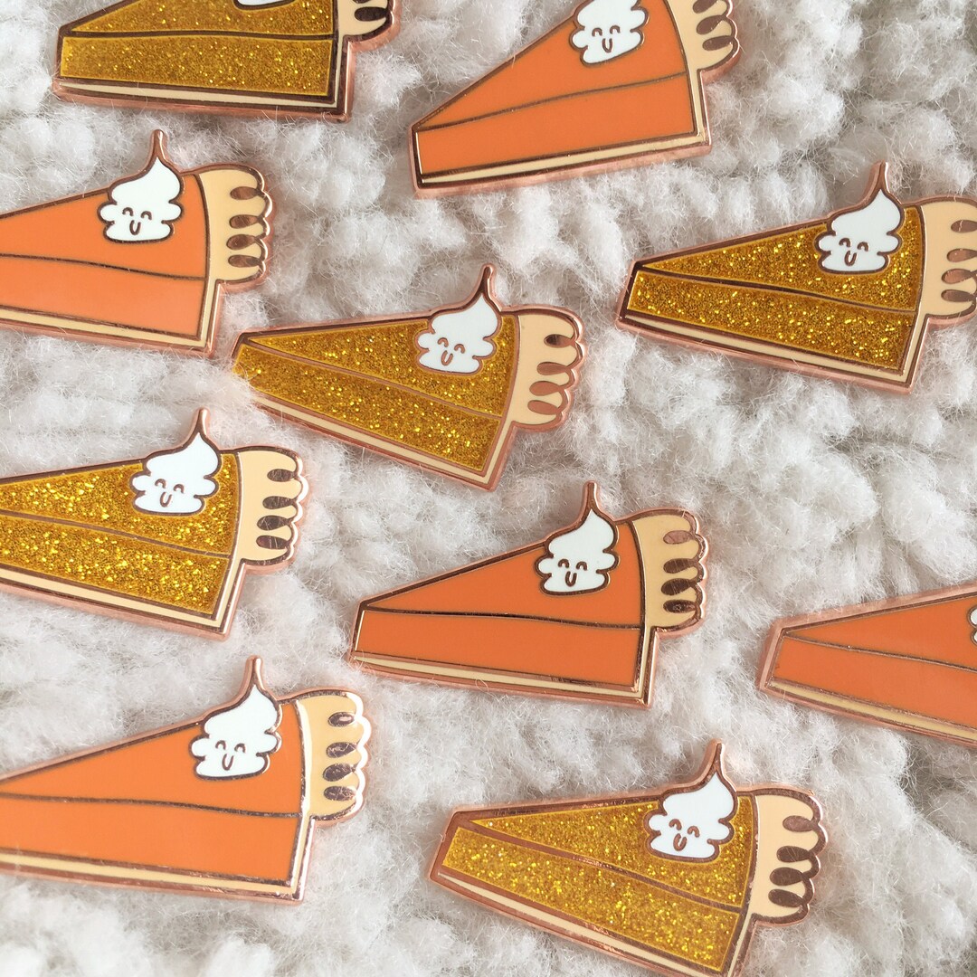 Pumpkin Pie Pin, Apple Pie Enamel Pin, Cute Fall Pie Enamel Pin, Kawaii ...