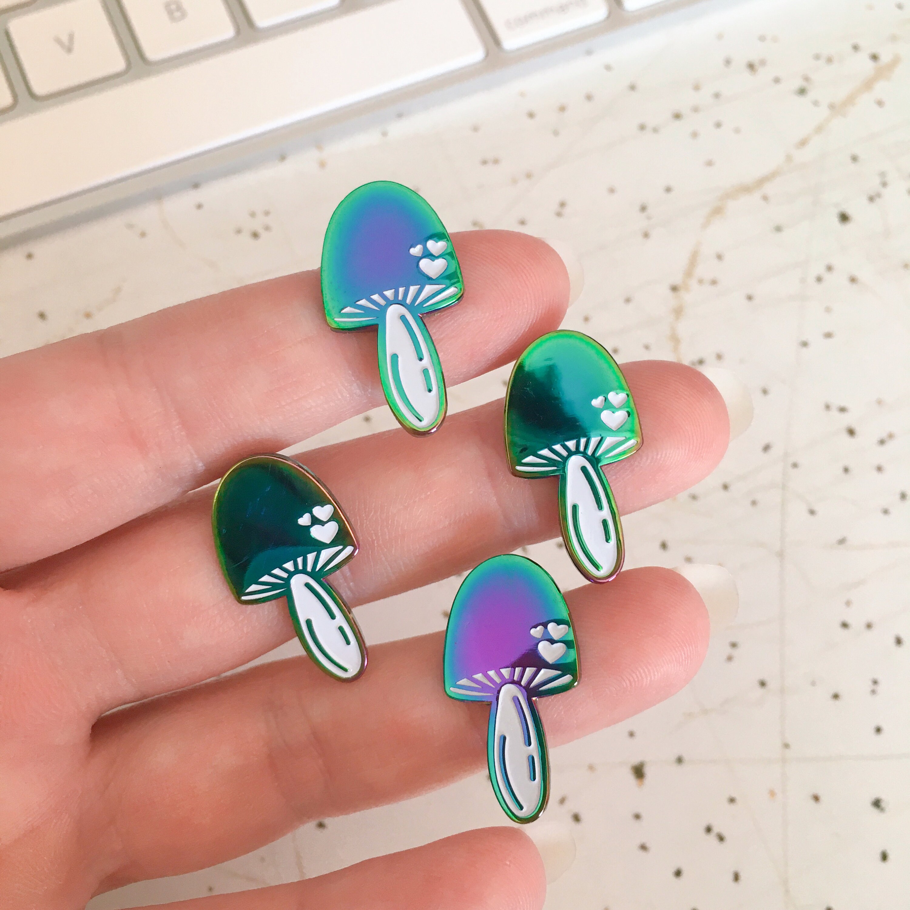Rainbow Mushroom Enamel Pin