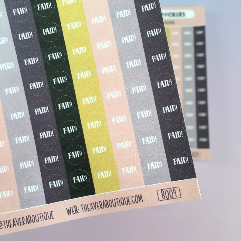 Paid Sticker Sheets Paid Sticker Dots Budget Sticker Sheet - Etsy