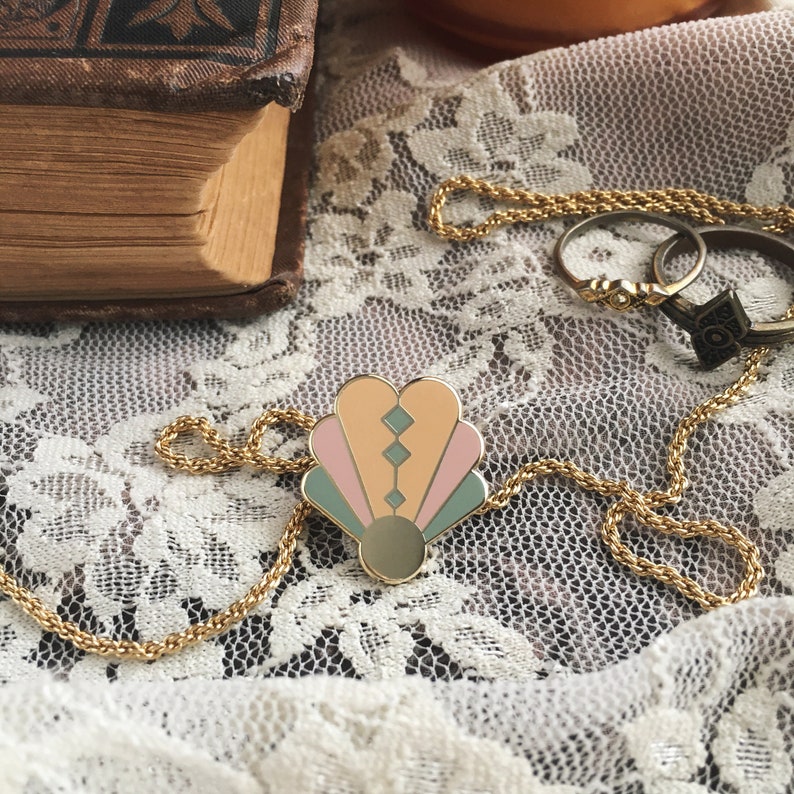 Art deco pin retro art deco design pin art deco enamel pin | Etsy