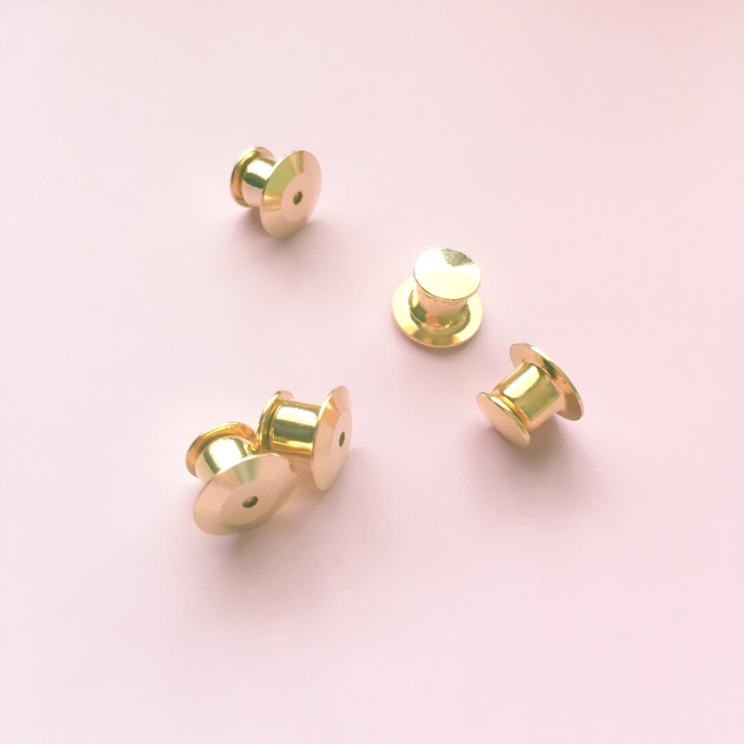 Locking Gold Pin Backs, Set of Locking Pin Backs, Secure Pin Backs ...