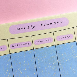 Desk Pad, Weekly Planner Pad, Planner Notepad, Planning Notepad, Weekly ...