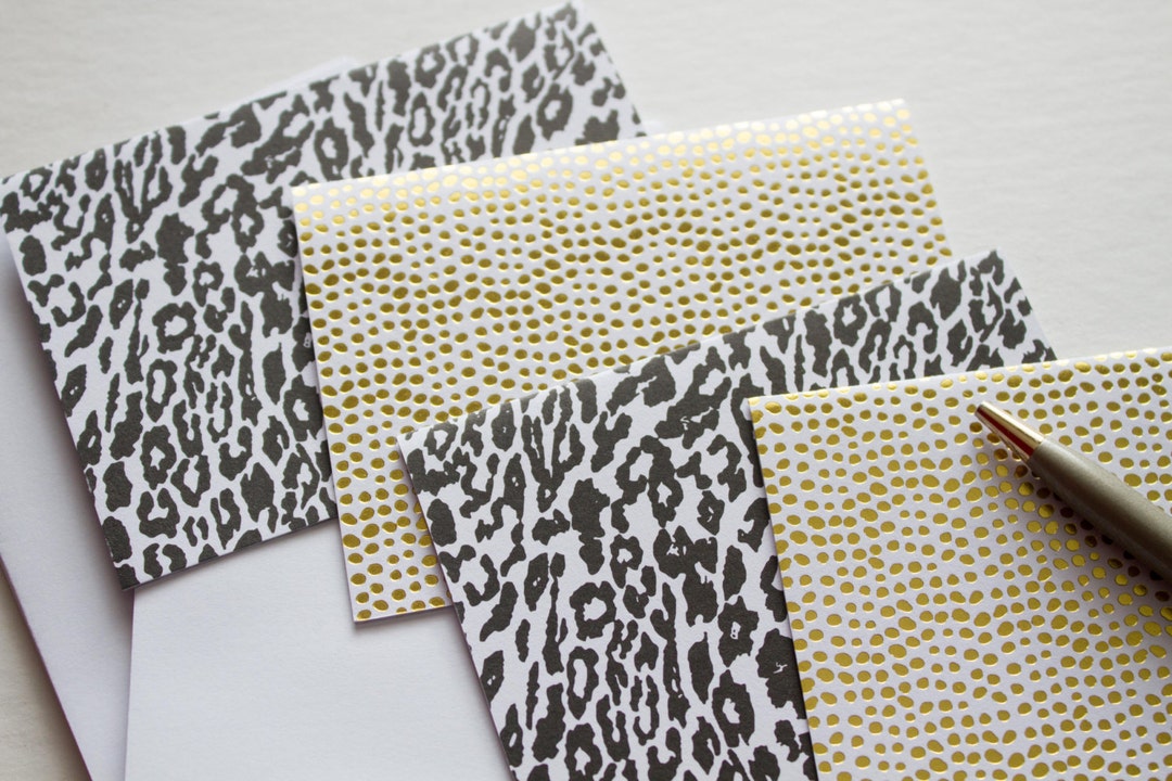 Gold Foil Note Cards, Stationary Cards, Stationery Set, Blank Note ...