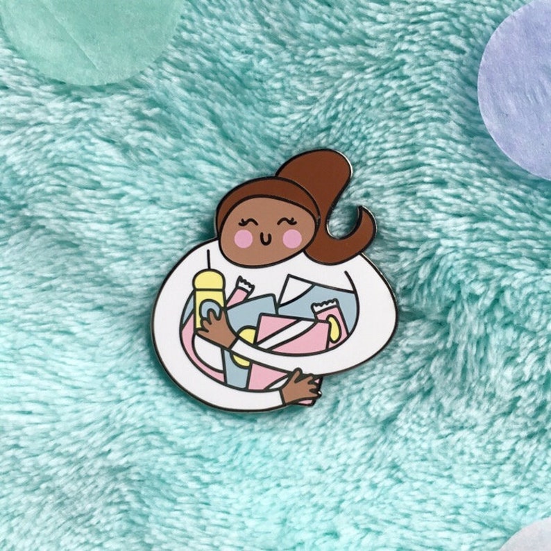 Snack Enamel Pin, Food Enamel Pin, Cute Enamel Pin, Here for the Snacks ...