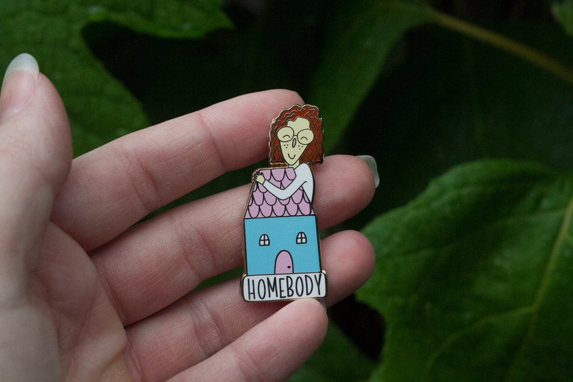 Introvert pin enamel pin homebody pin introvert gift | Etsy