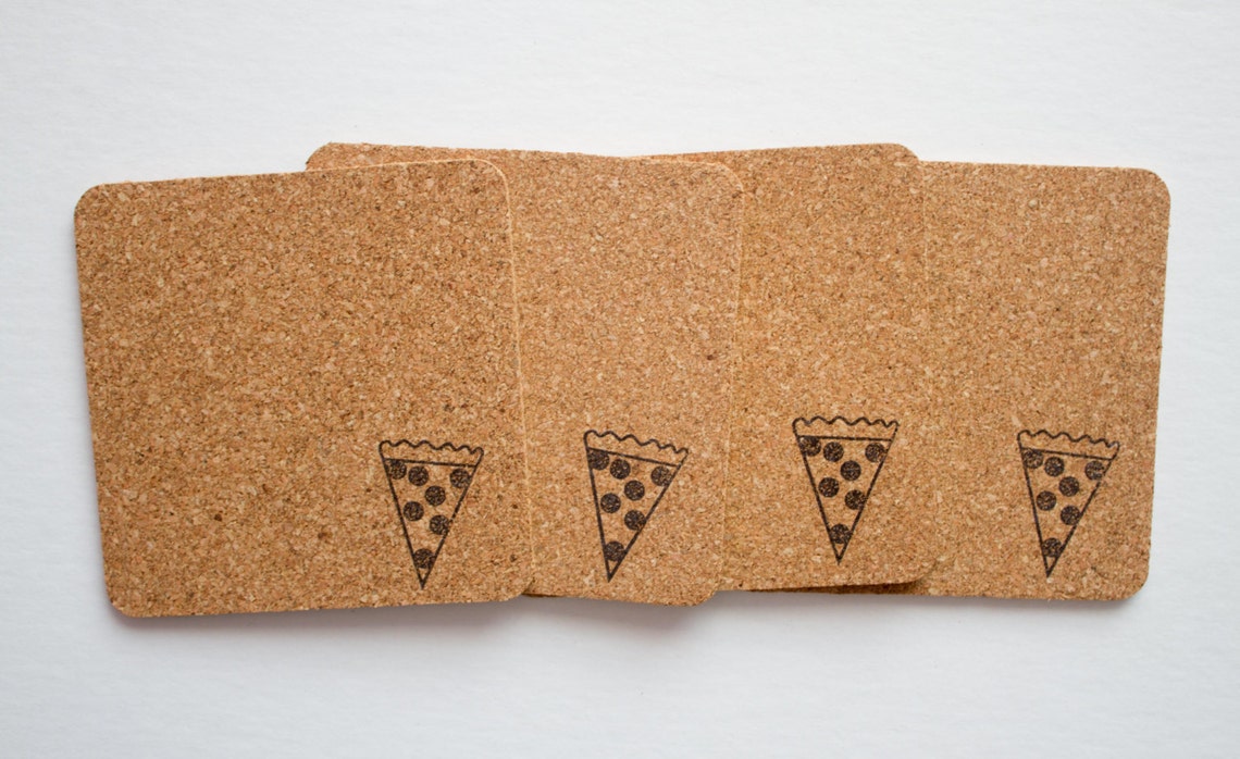 Pizza Coasters, Cork Coasters, Coasters for Guys, Cute Coasters ...