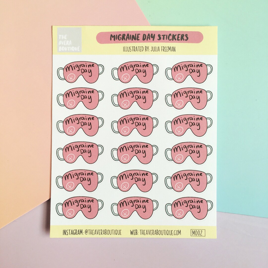 Migraine Stickers, Migraine Stickers Happy Planner, Migraine Tracker ...