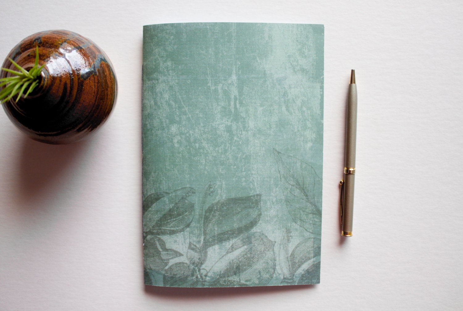 Lined Green Floral Notebook
