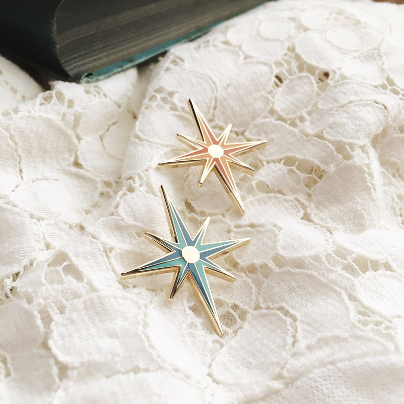 Mid Century Modern Atomic Starburst Enamel Pin, Retro Starburst Pin ...