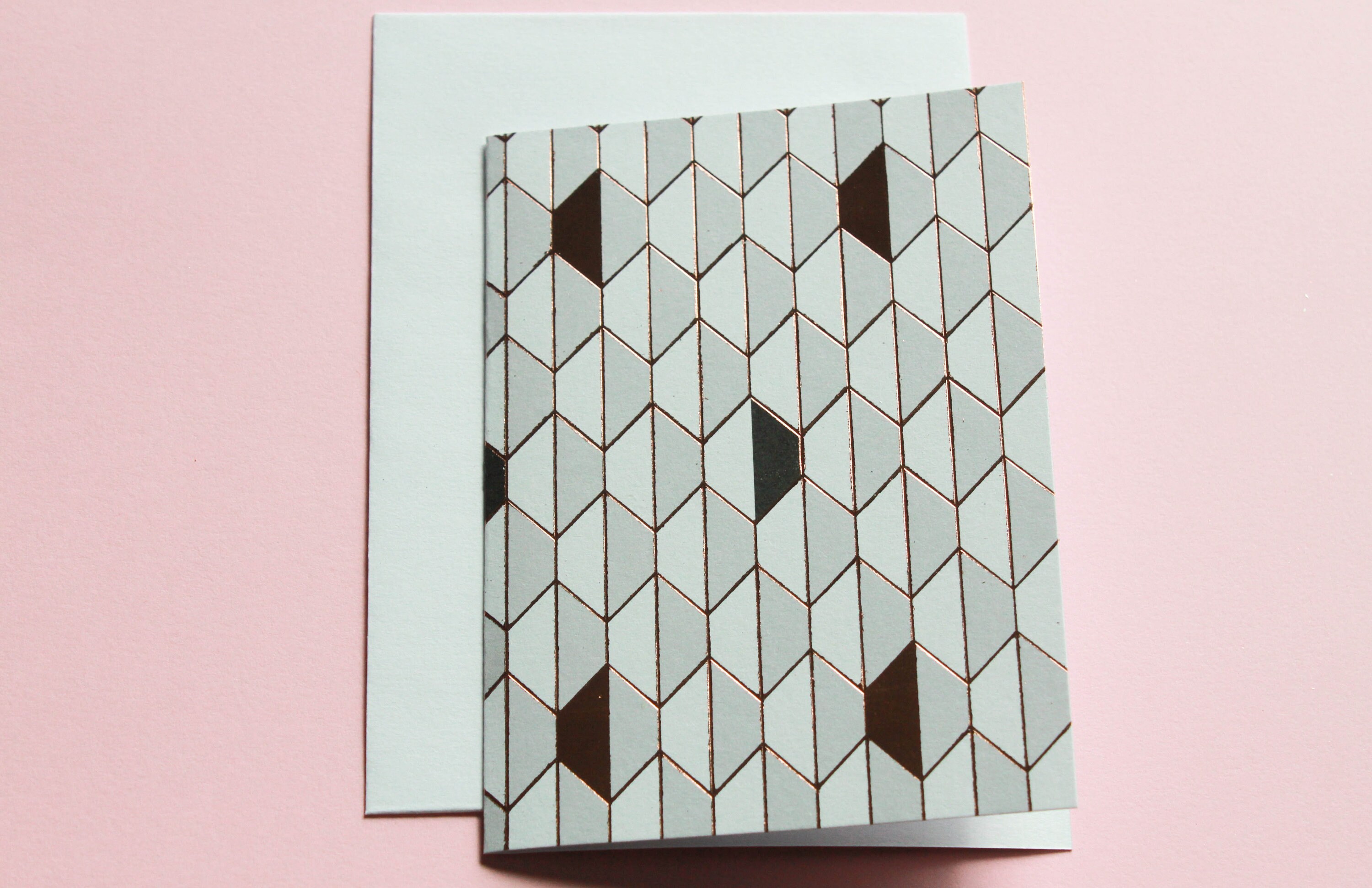 Rose Gold Geometric Note Cards