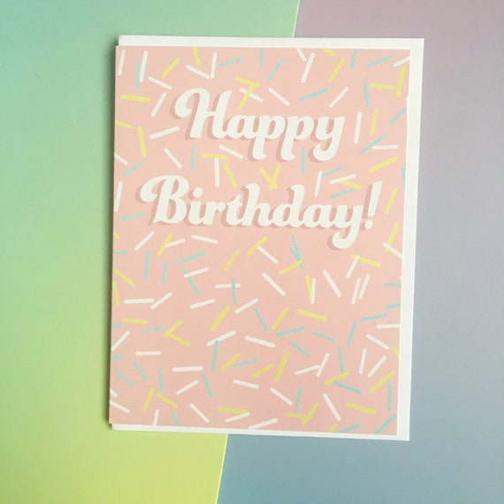 Birthday Card Happy Birthday Card Cute Card Sprinkle Card | Etsy