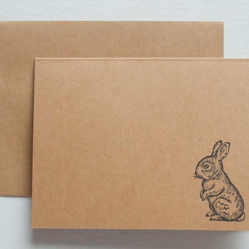 Bunny Note Cards - Etsy