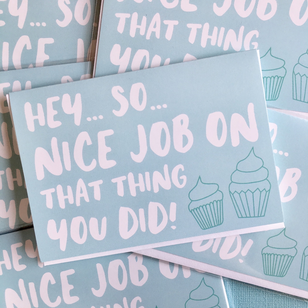 Nice Job, Congratulations, Cute Graduation Card, Small Greeting Card ...