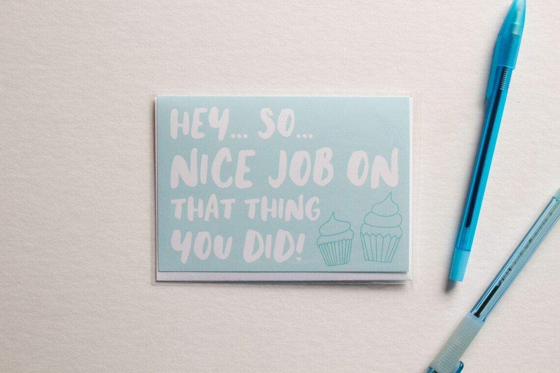 Nice Job Congratulations Cute Graduation Card Small - Etsy
