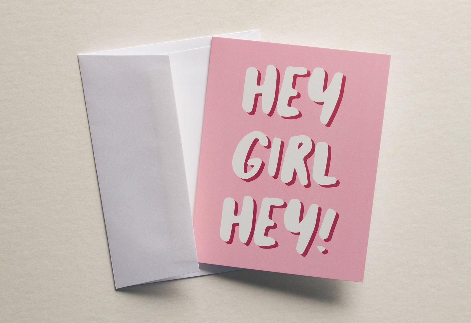 Hey Girl Hey Funny Greeting Card Just Because Cute A2 Card - Etsy