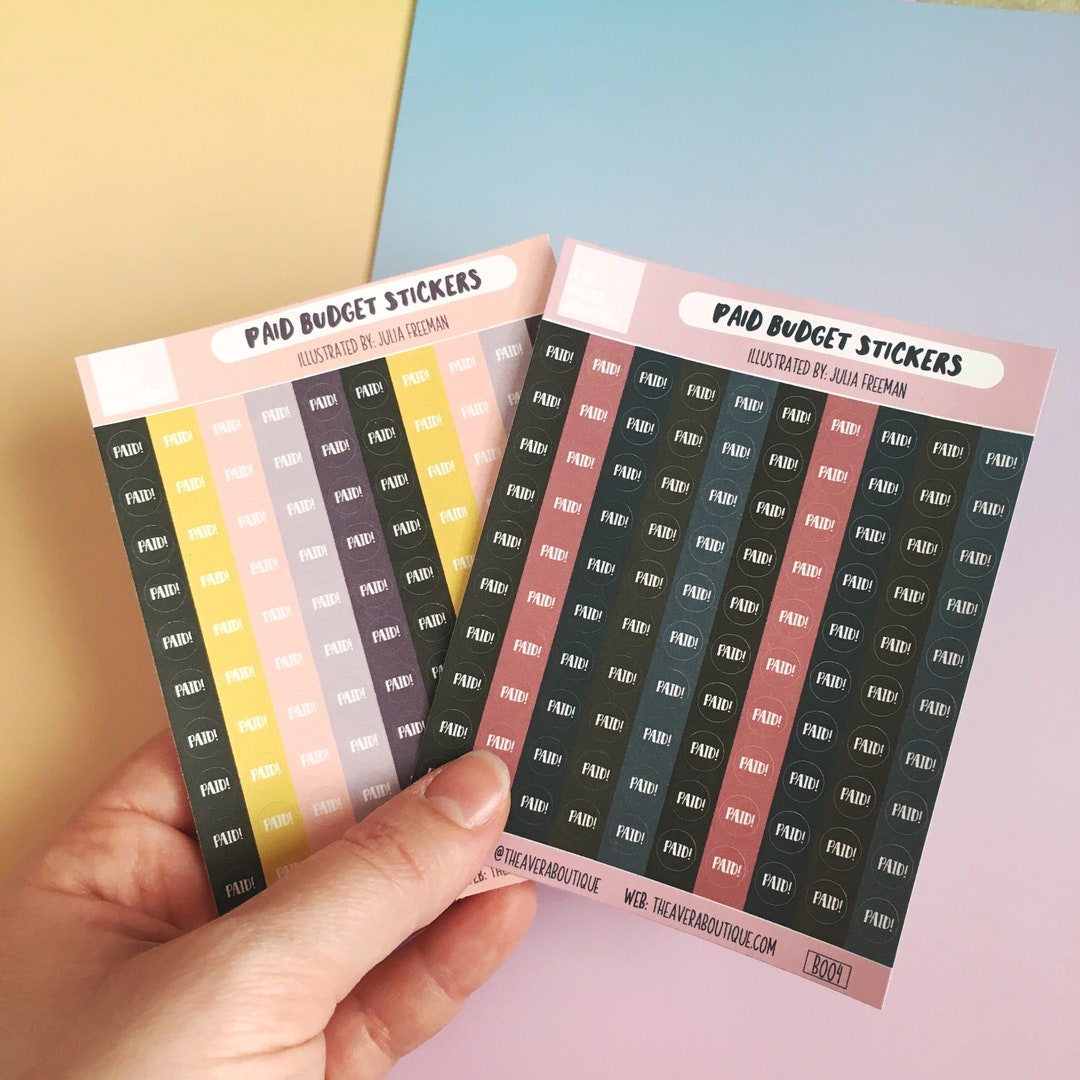 Paid Sticker Sheets, Paid Sticker Dots, Budget Sticker Sheet, Paid ...