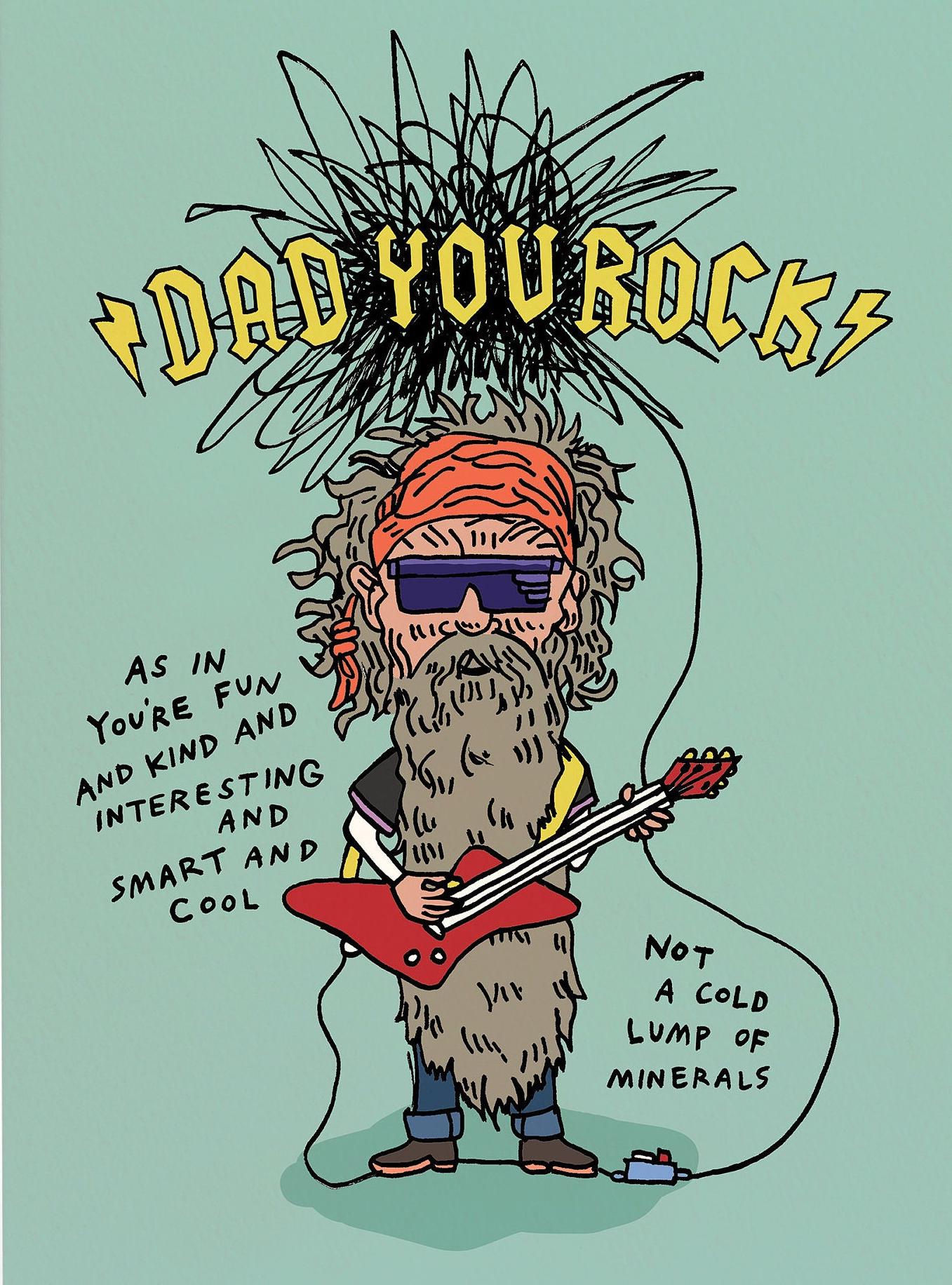 Dad Card Father's Day Card Rock Dad Card ROCKIN' DAD Funny Dad Card - Etsy