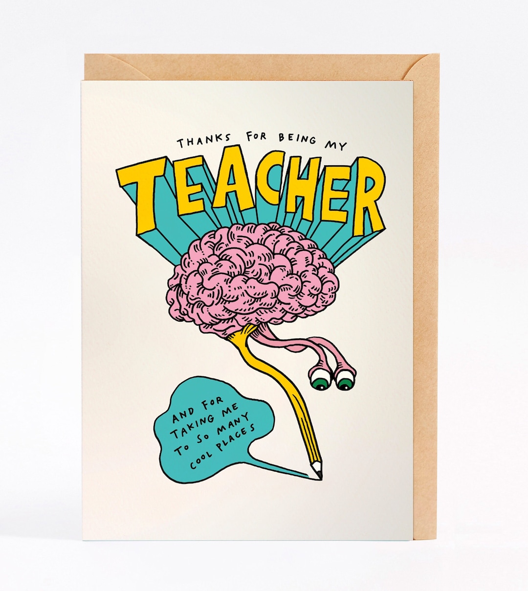 Thanks Teacher Card – Brain Design, Cool Places, Australian Made - Etsy