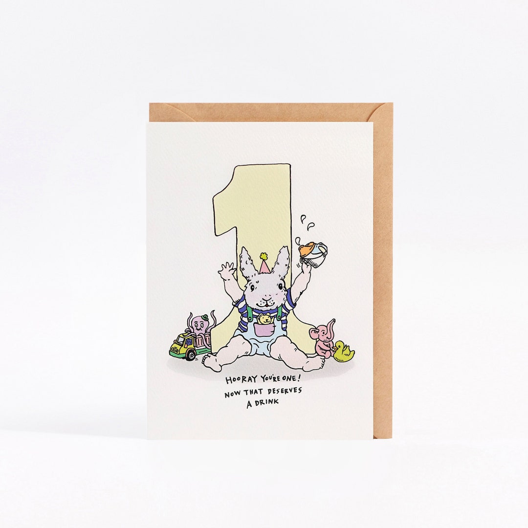 Funny First Birthday Card 1st Birthday Card Cute First Birthday Card ...