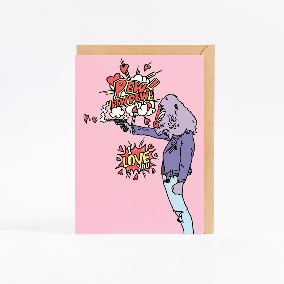 Greeting Card - PEW PEW PEW - Love Card - Etsy