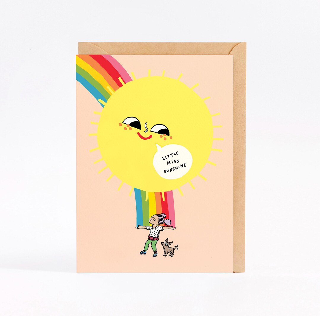 Little Miss Sunshine Birthday Card: Rainbow Kids Card - Etsy
