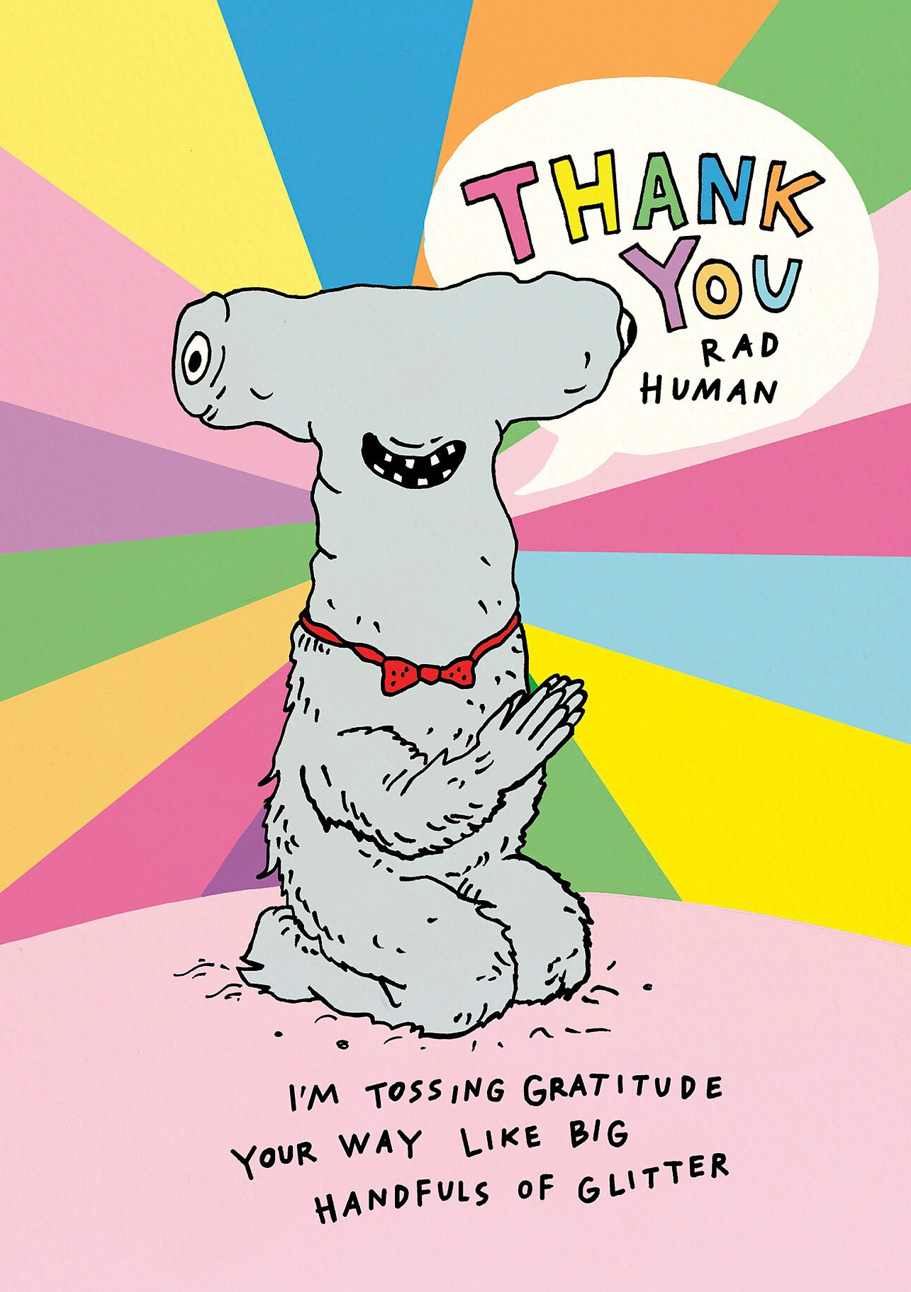 Funny Thank You Card - Thank You Card - Fun Thank You Card - GLITTER ...