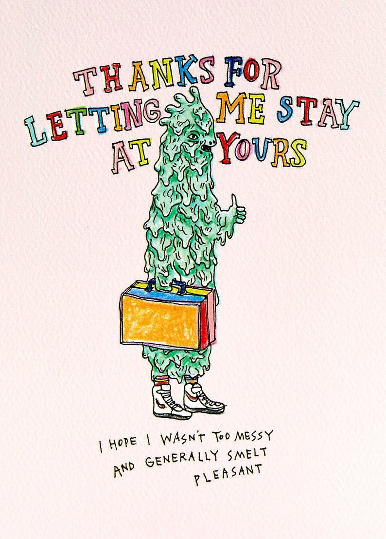 Thank You Card Thanks for Letting Me Stay Card Thanks for - Etsy Thank You Card Thanks for Letting Me Stay Card Thanks for - Etsy