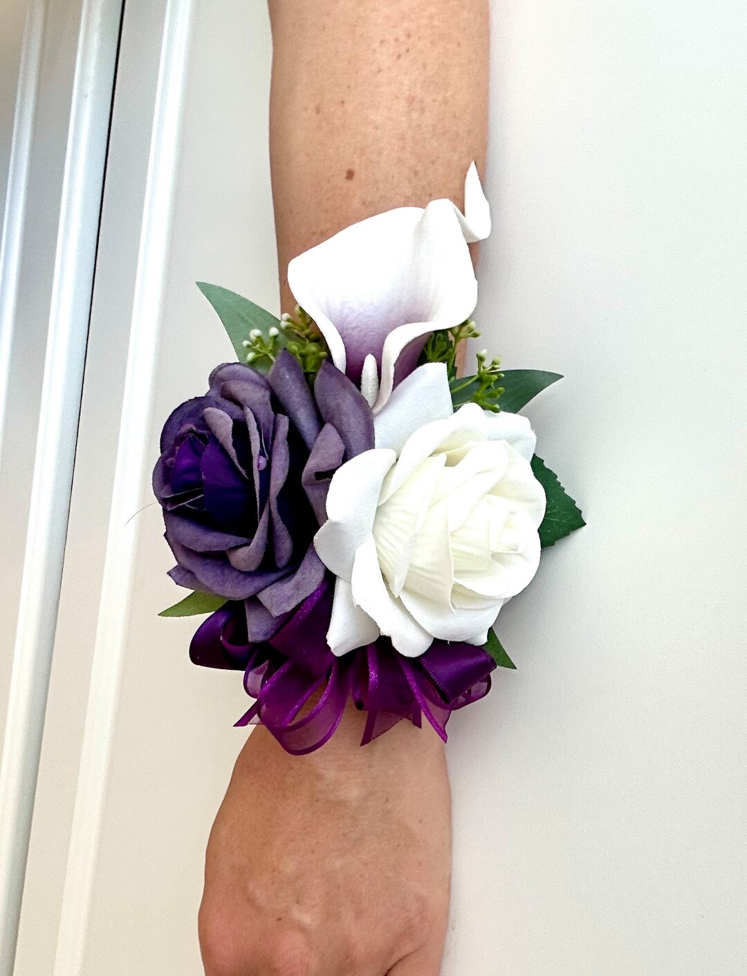 Purple Wrist Corsage, Plum Corsage, Pin Corsage, Purple Corsage, Prom ...