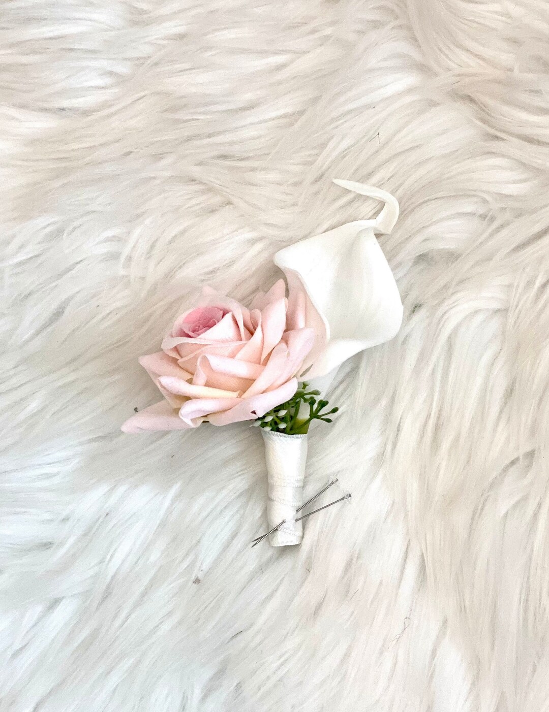 Rose Boutonnière, Blush Boutonnière, Ivory Boutonnière, Groom ...