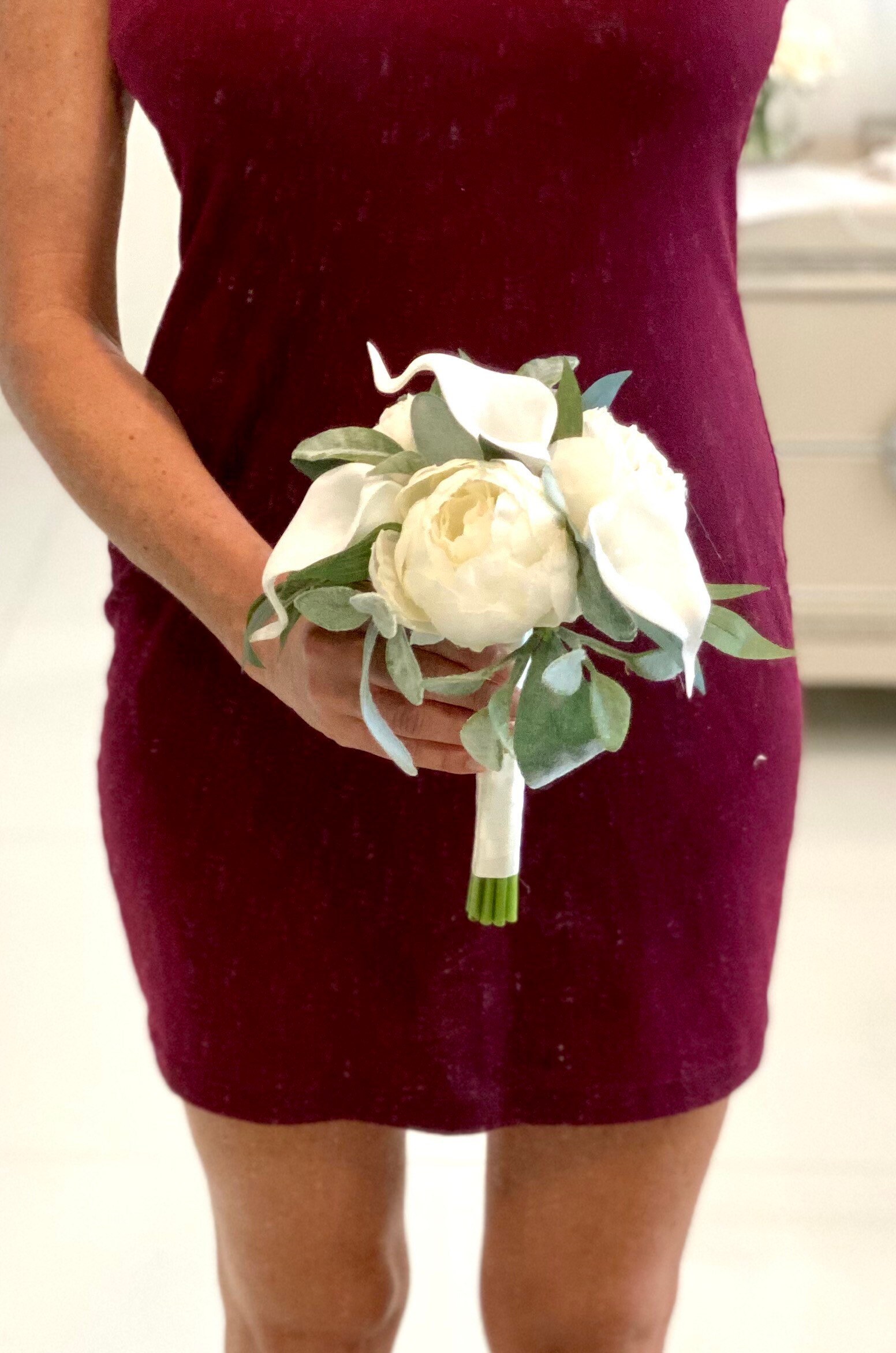 6 Ivory Peony Bouquet Ivory Toss Bouquet Silk Peony - Etsy
