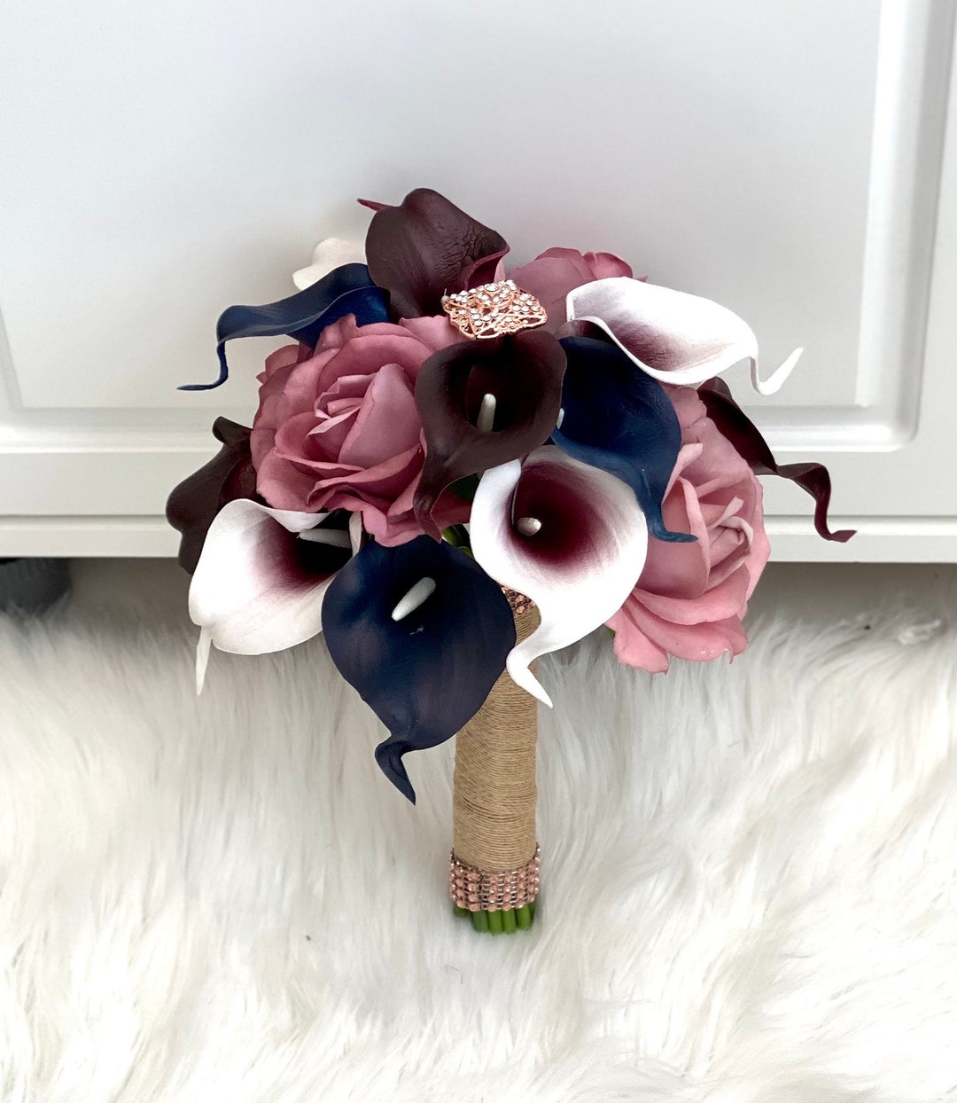 Dusty Rose Bouquet, Burgundy Bouquet, Rose Gold Bouquet, Calla Lily ...
