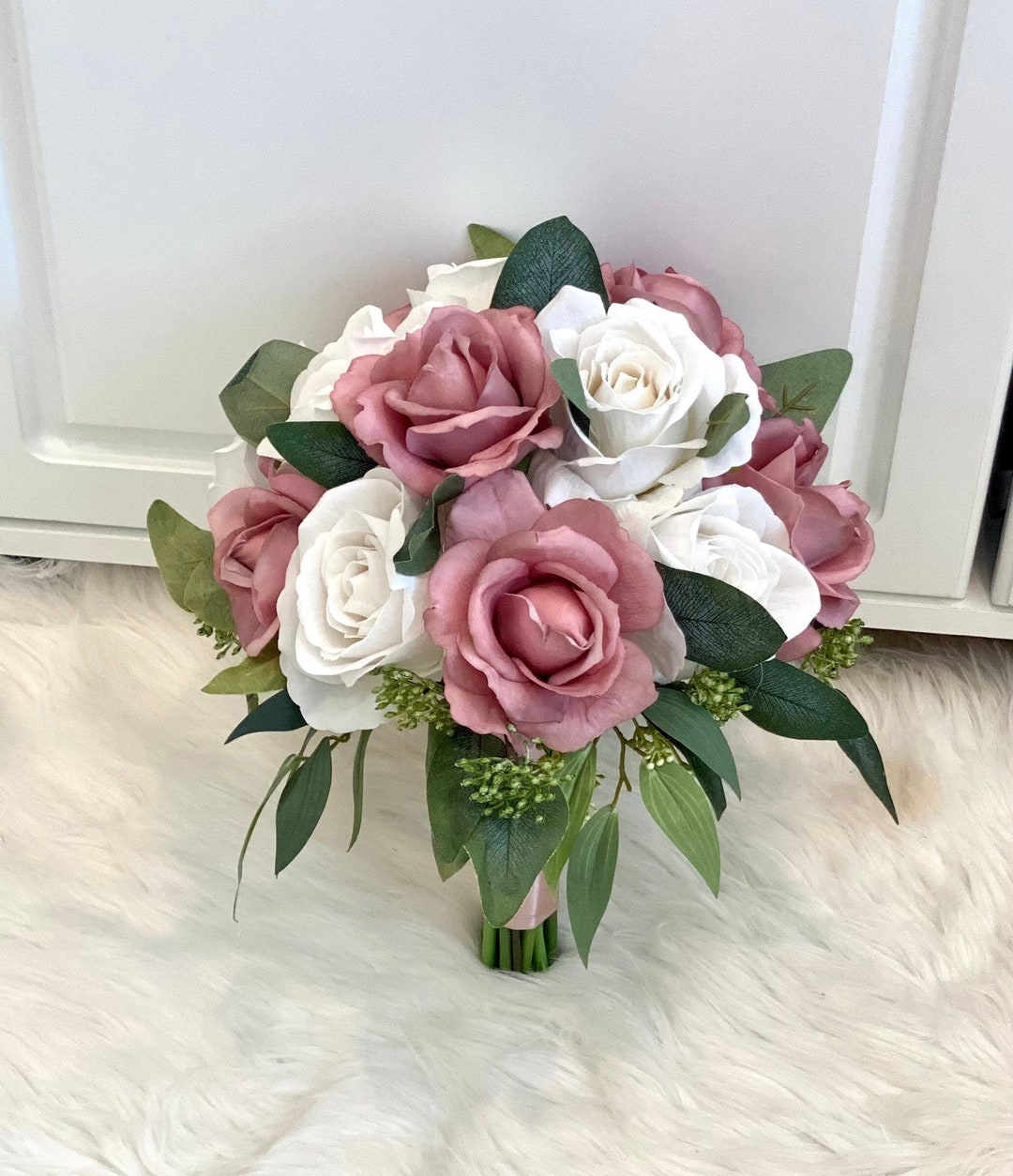 1 Dusty Rose Bouquet, Real Touch Bouquet, Pink Bouquet, Mauve Bouquet ...