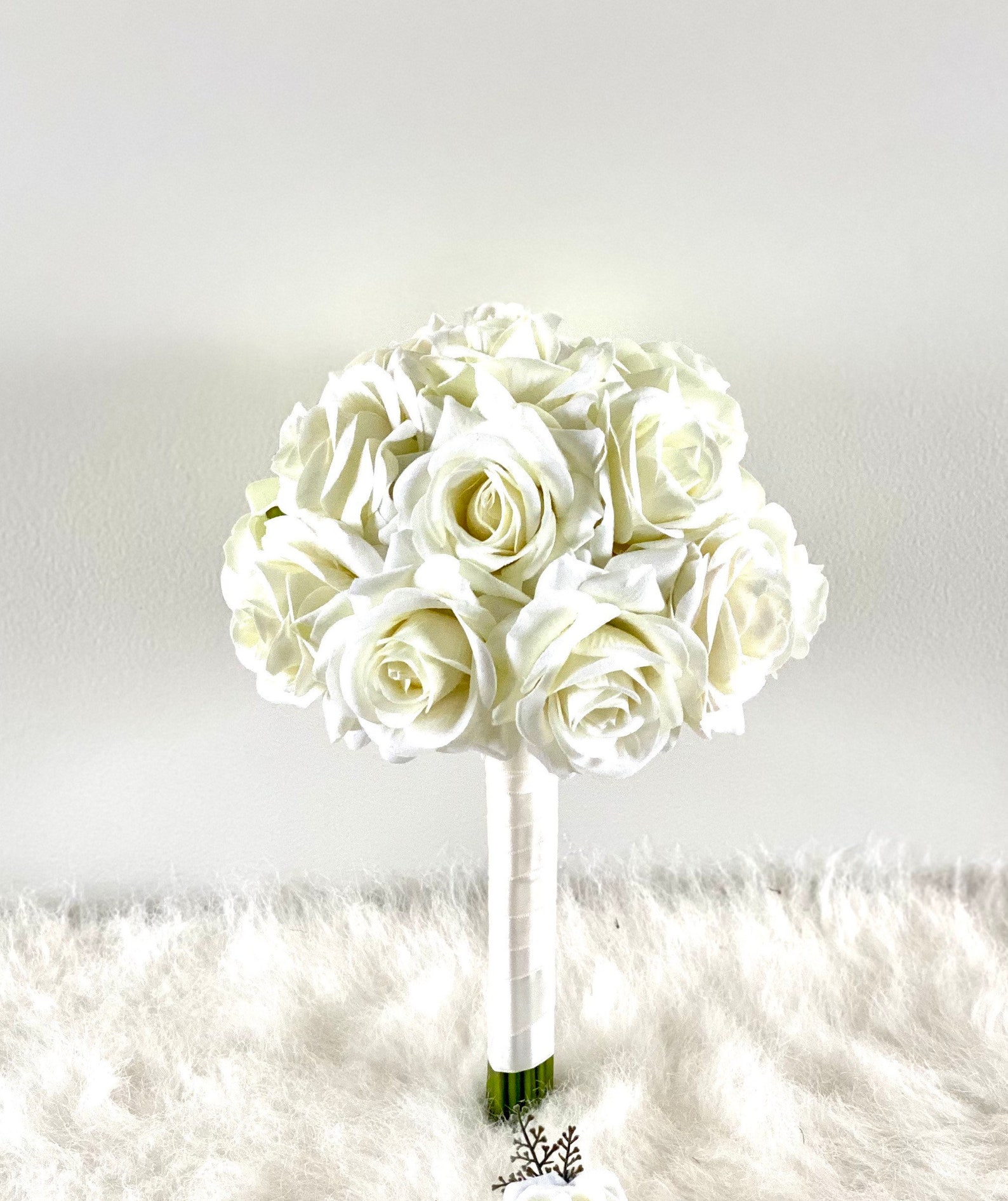 Ivory Rose Bouquet Ivory Bouquet Cream Rose Bouquet Ivory - Etsy