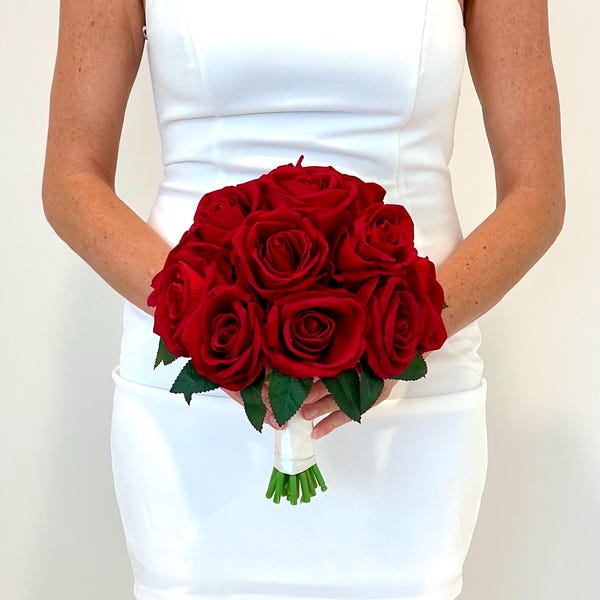 Red Bridal Bouquet - Etsy