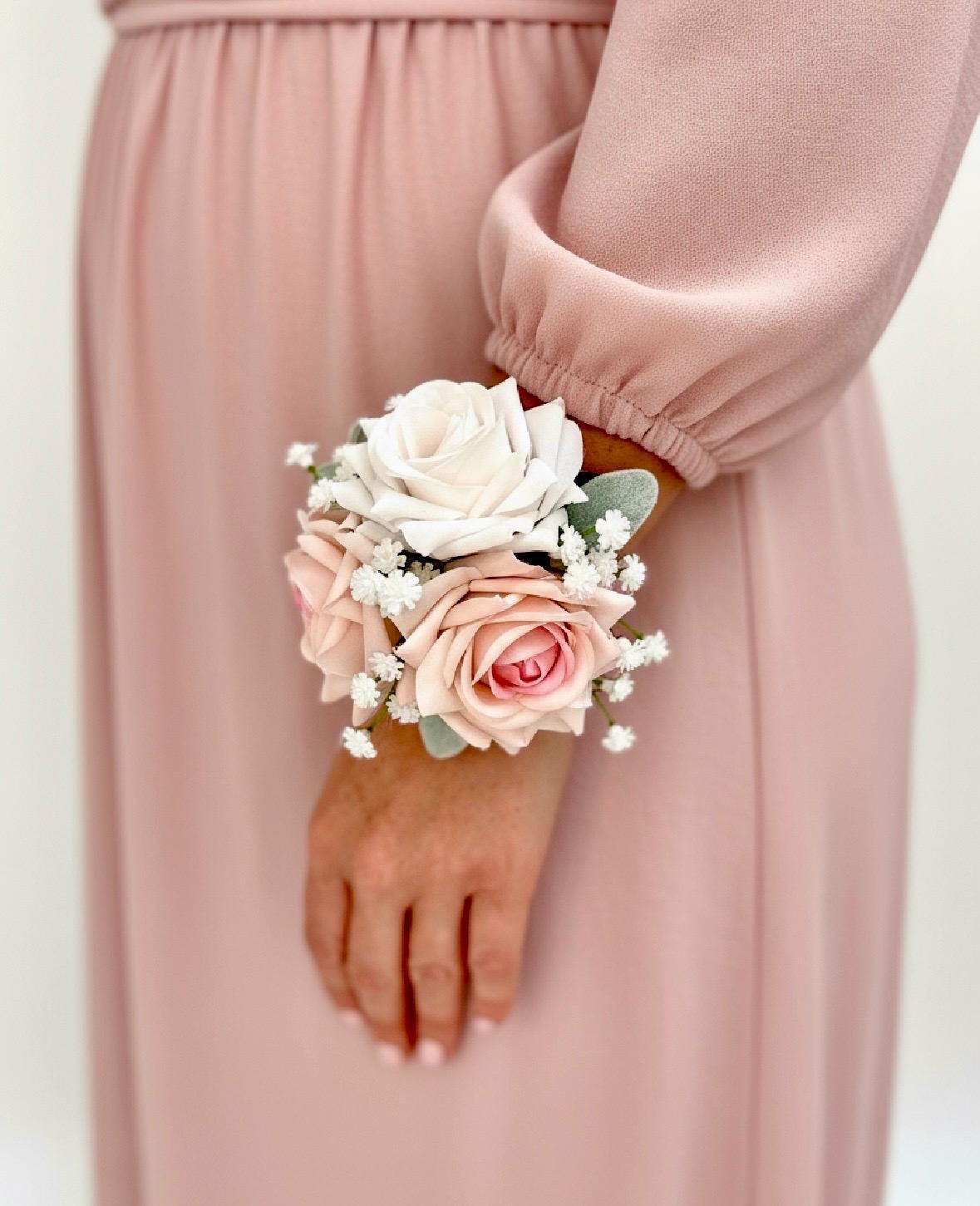 Pink Rose and White Calla Lily Real Touch Wedding & Prom Flower Package ...