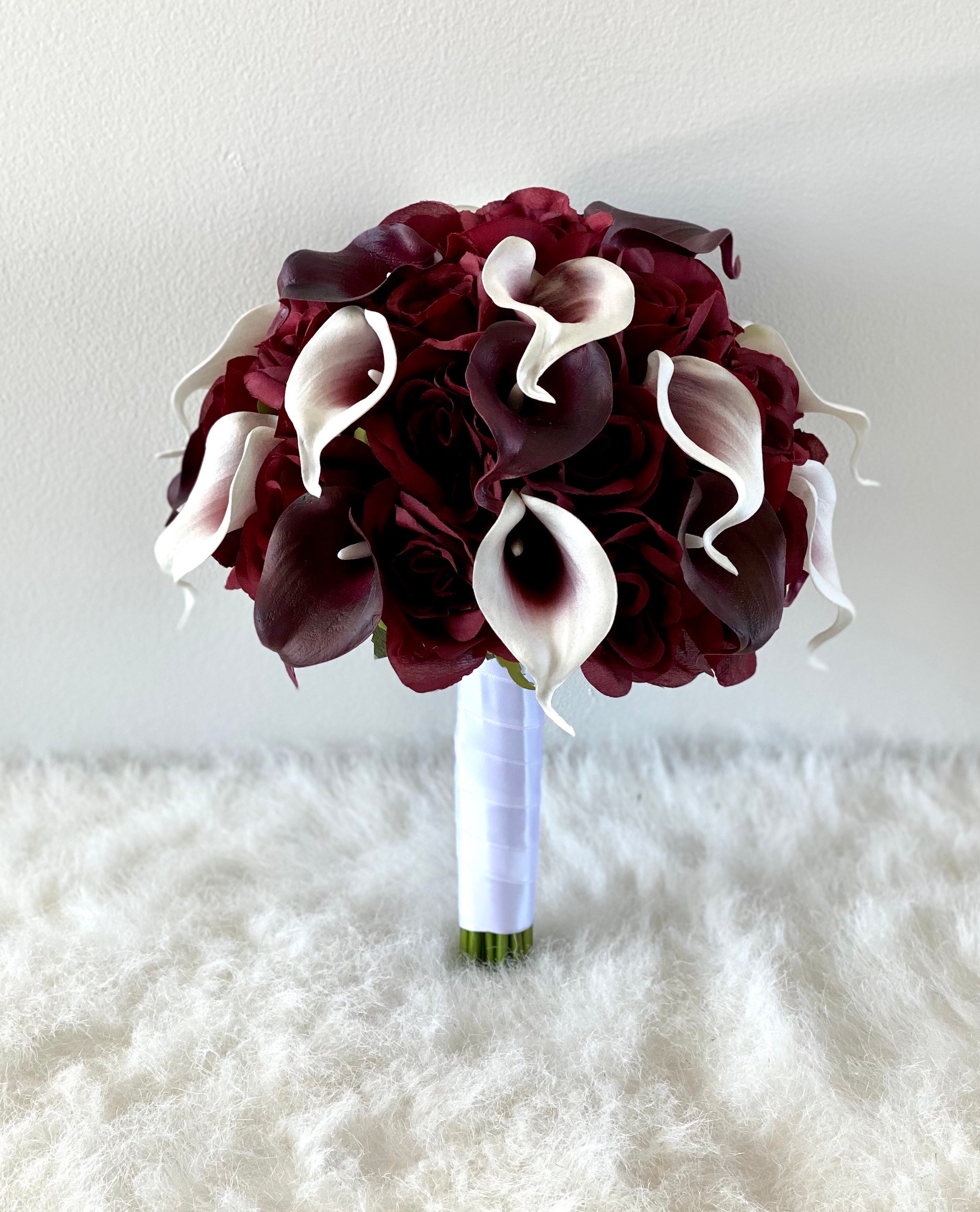Maroon Calla Lily Wedding Bouquet