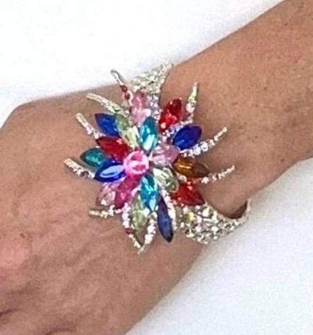 Jewel Wrist Corsage, Silver Wrist Corsage, Crystal Wrist Corsage, Prom ...