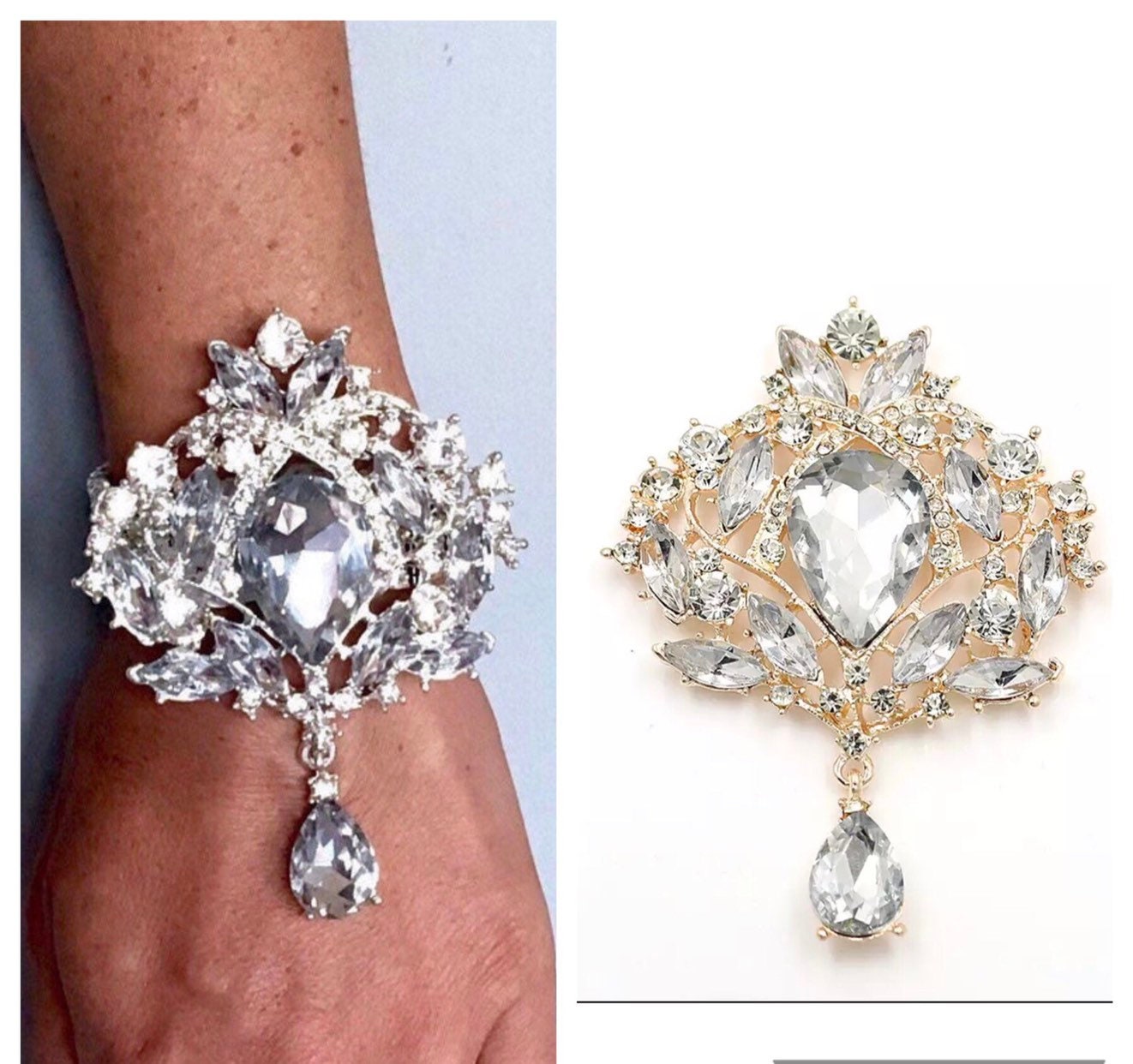 Crystal Rhinestone Wrist Corsage: Prom Bracelet - Etsy