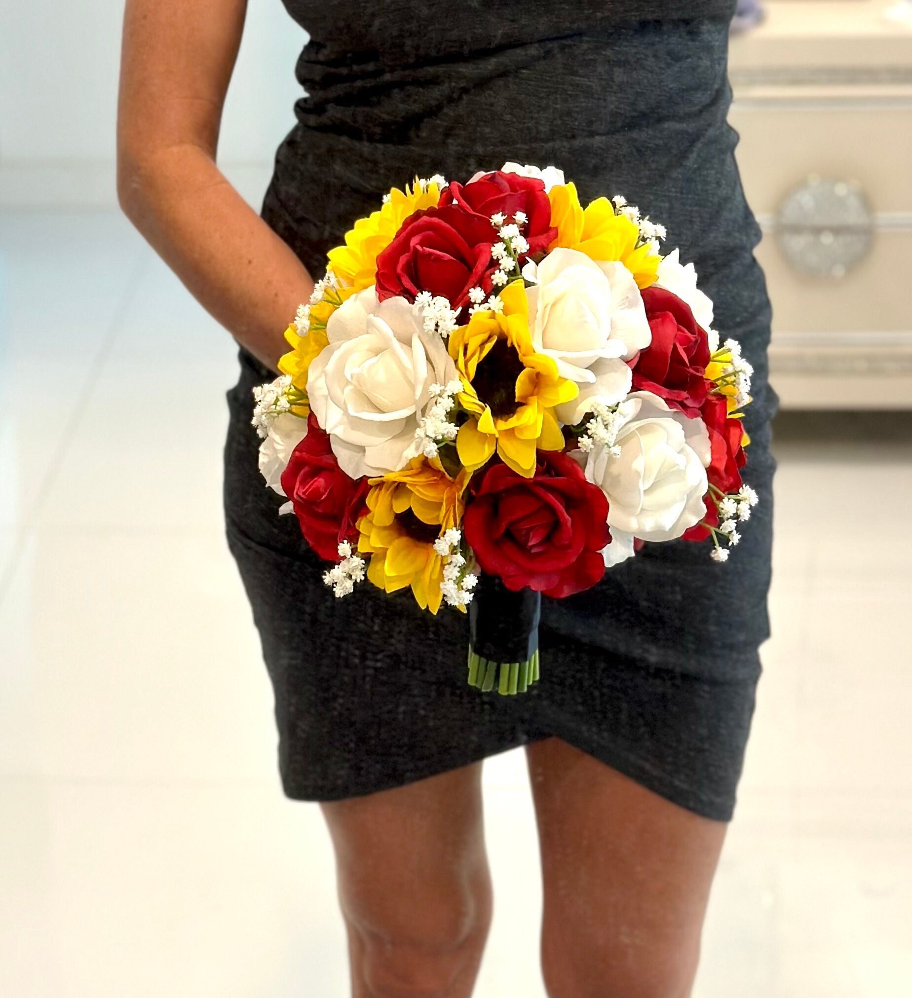 Red And White Roses Bouquet