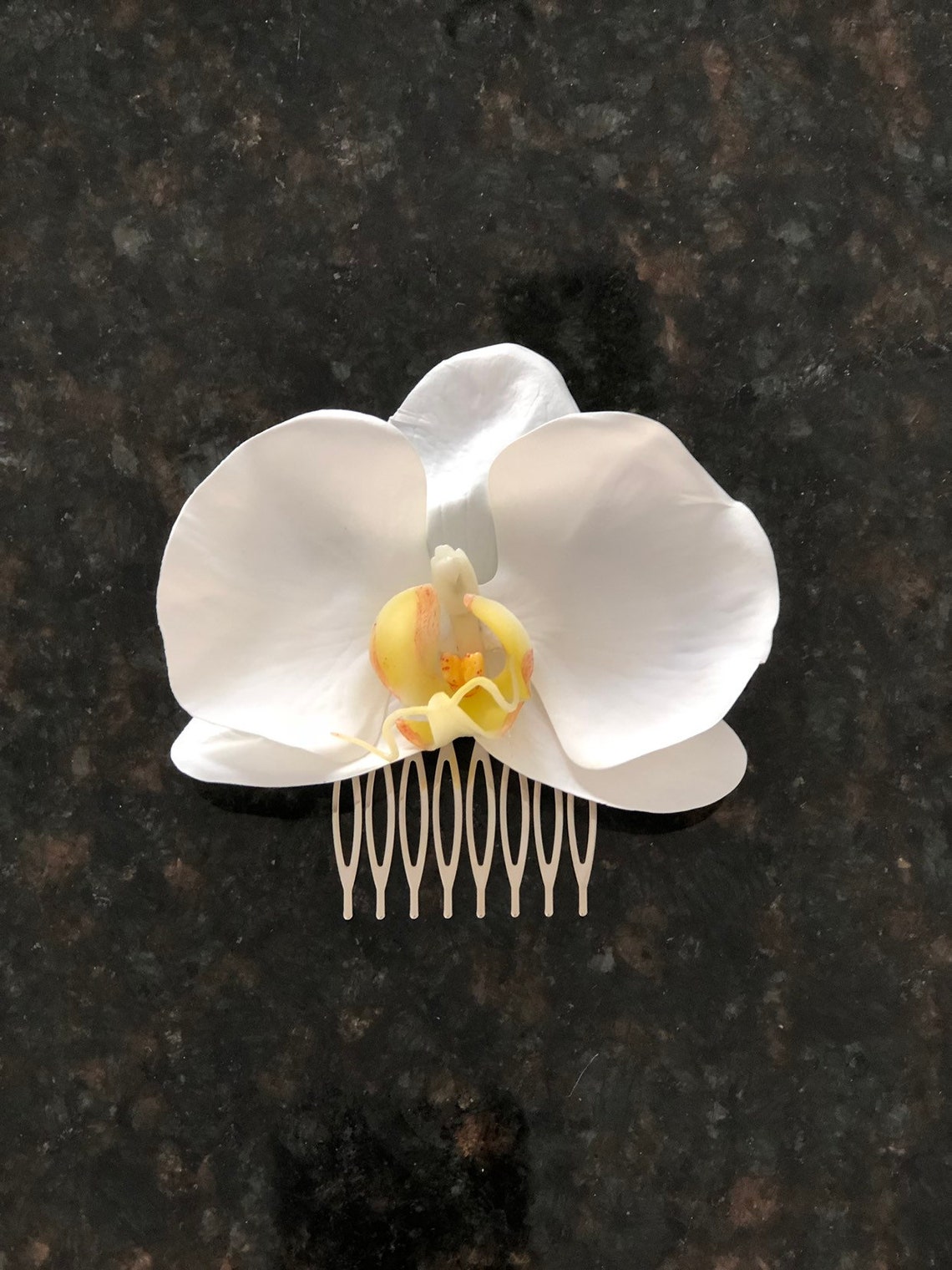White Orchid Hair Comb Real Touch Orchid Hair Comb White - Etsy