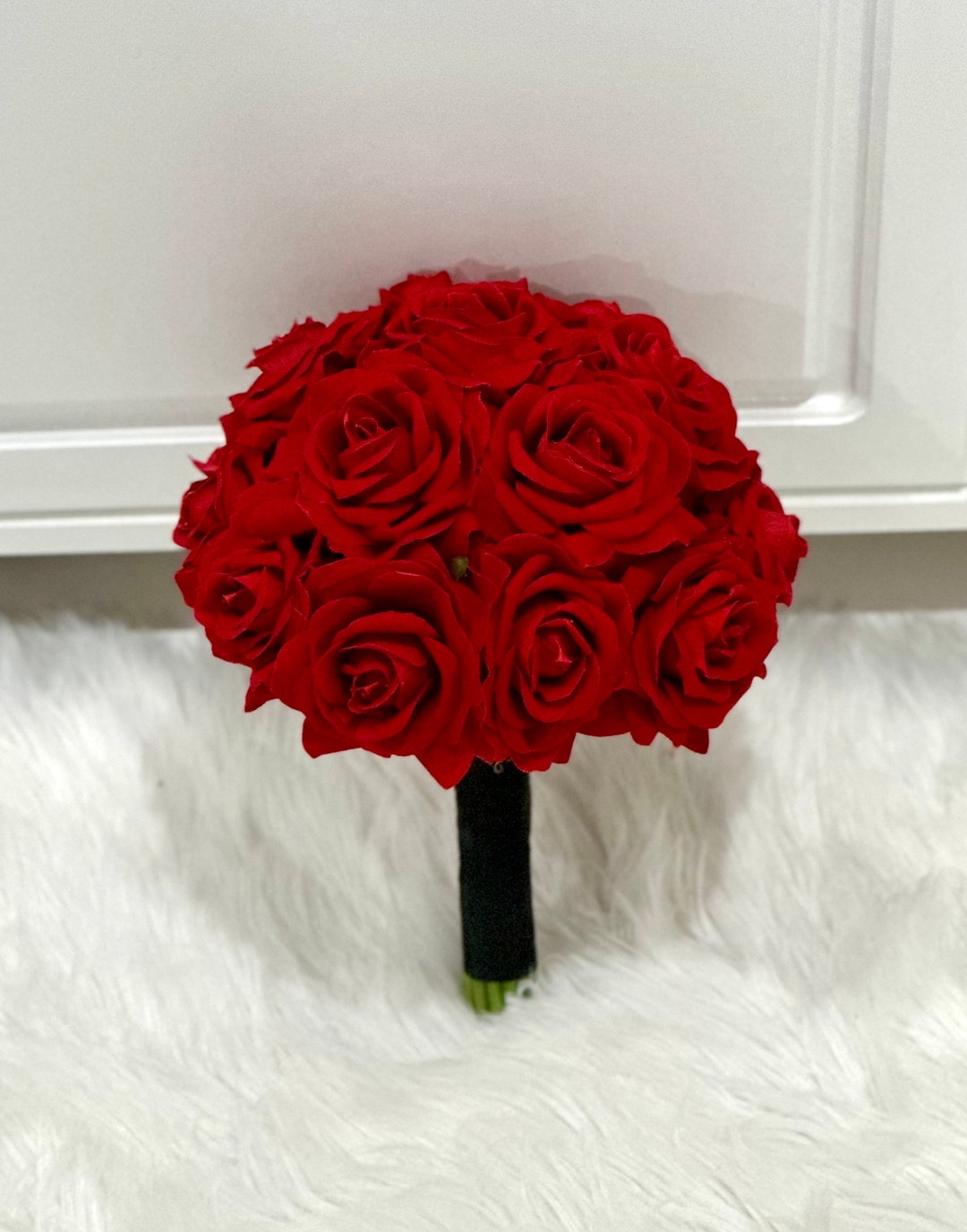 Red Rose Bouquet, Red Bridal Bouquet, Rose Bouquet, Bright Red Rose ...