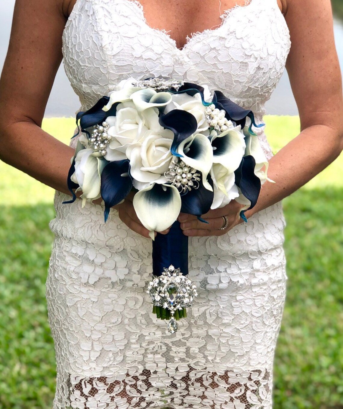 Navy Blue Calla Lily Bouquet Navy Calla Lily Bouquet Real - Etsy