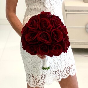 Burgundy Rose Bouquet, Bridal Bouquet,rose Bouquet, Red Rose Bouquet ...