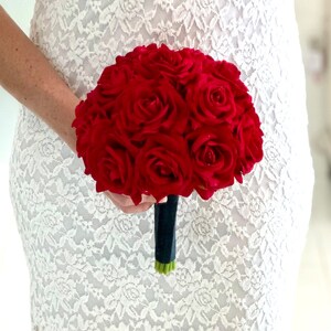 Red Rose Bouquet, Red Bridal Bouquet, Rose Bouquet, Bright Red Rose ...