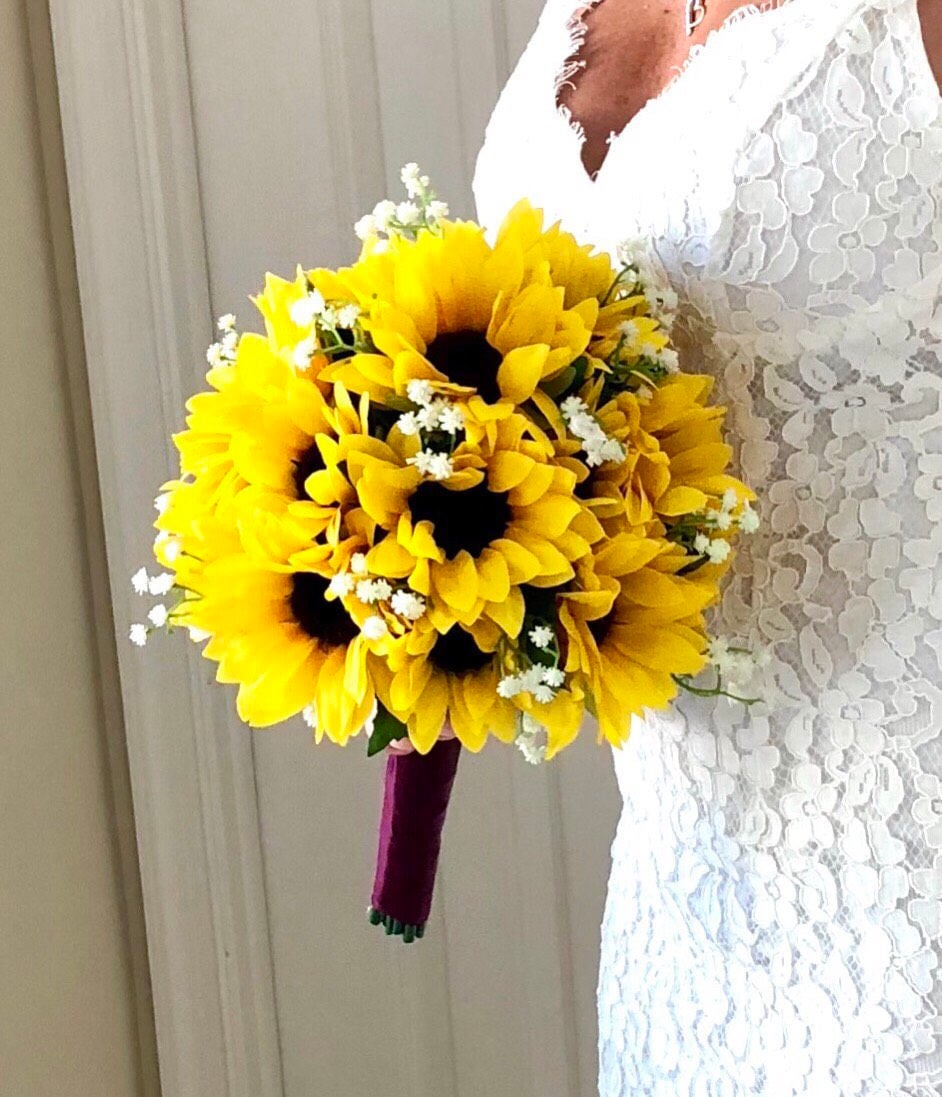 Sunflower Bouquet 10 Sunflower Bridal Bouquet | Etsy
